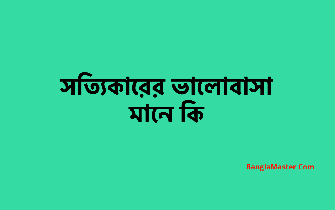 সত্যিকারের ভালোবাসা মানে কি এবং কেমন হয় - Bangla Master